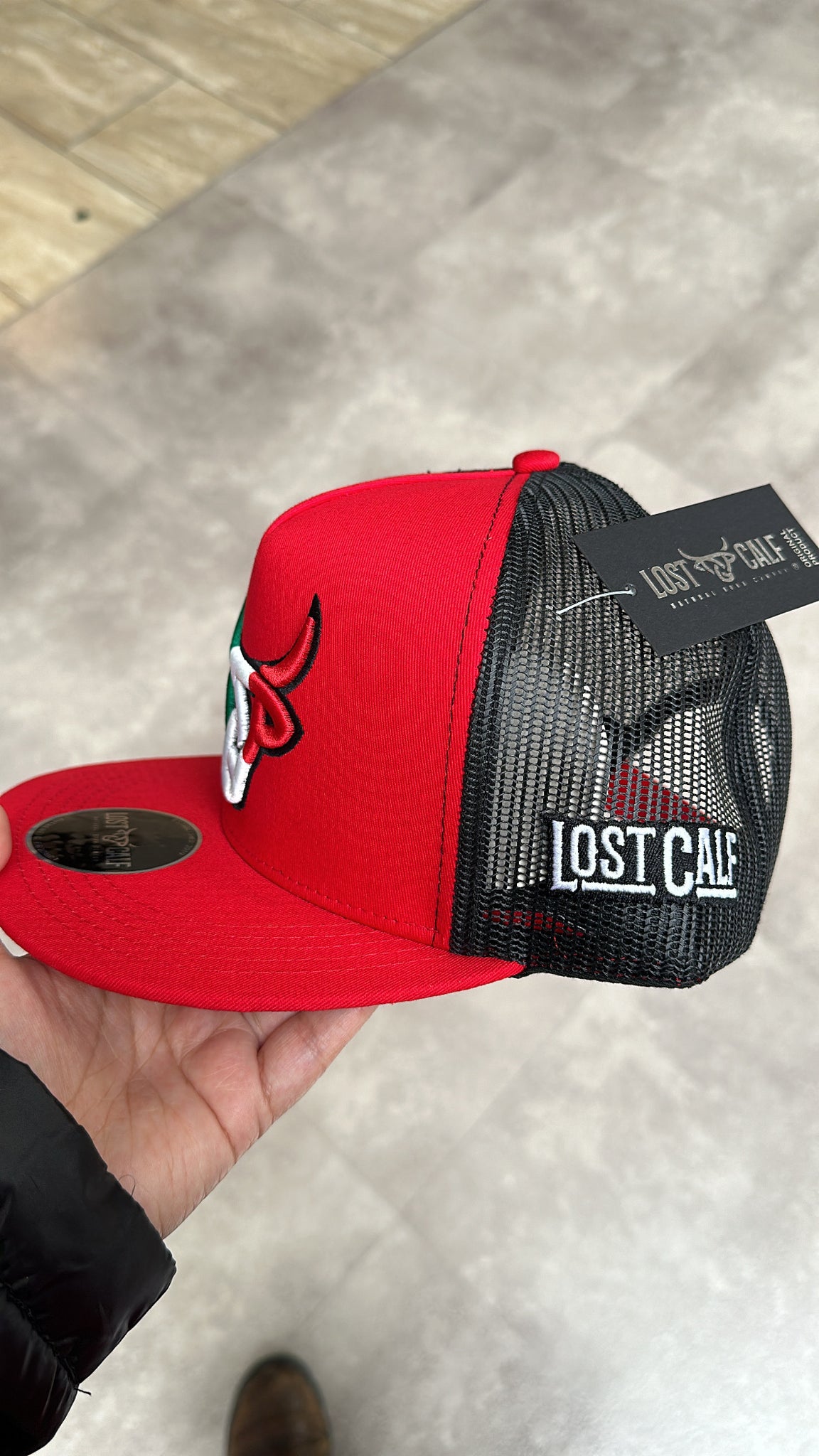 Lost calf cap Red Mexicalf -flat – El Dorado Western