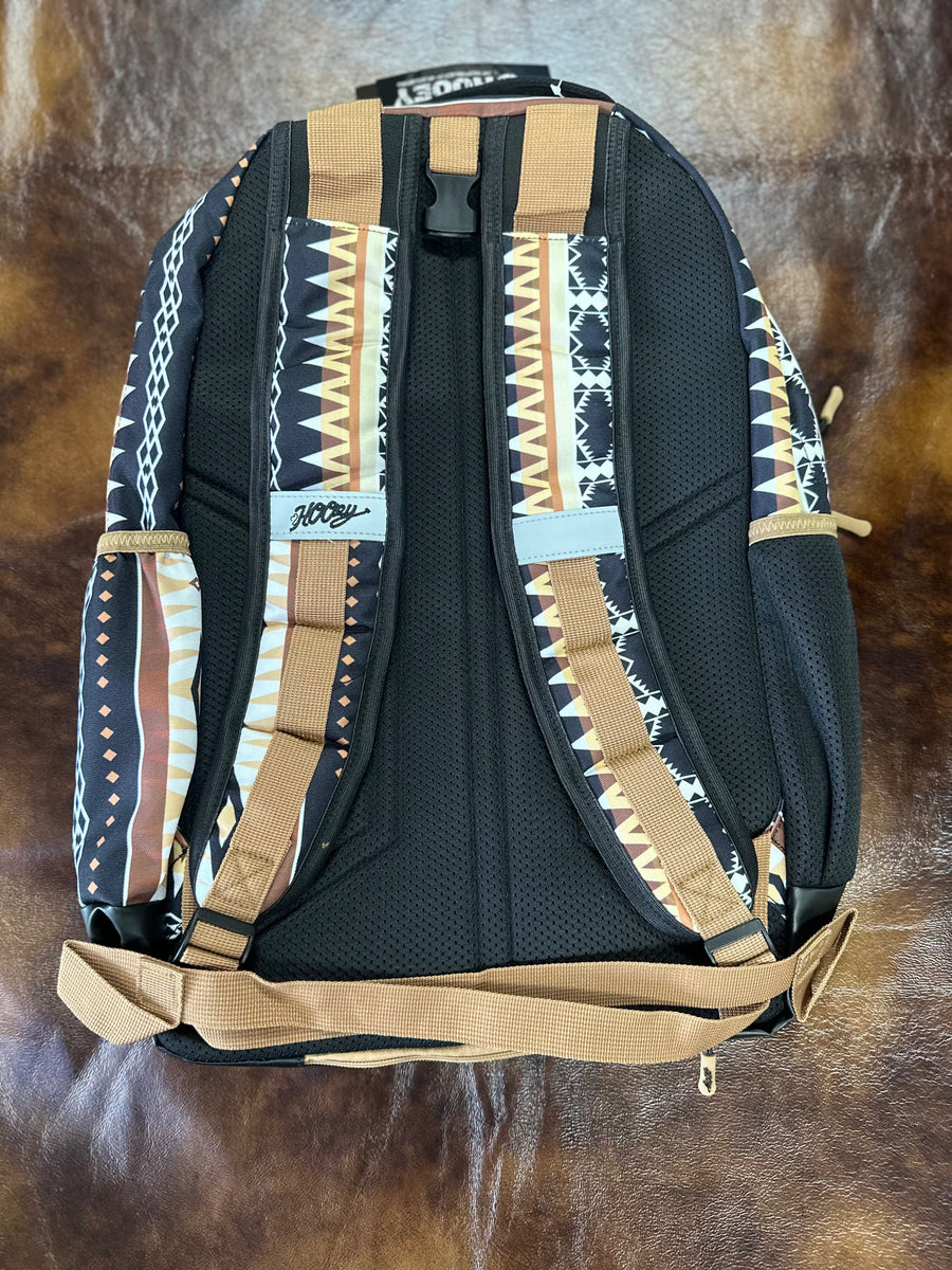 Ox Hooey Backpack, Aztec/White/Orange Body and Pocket with Black Accen ...