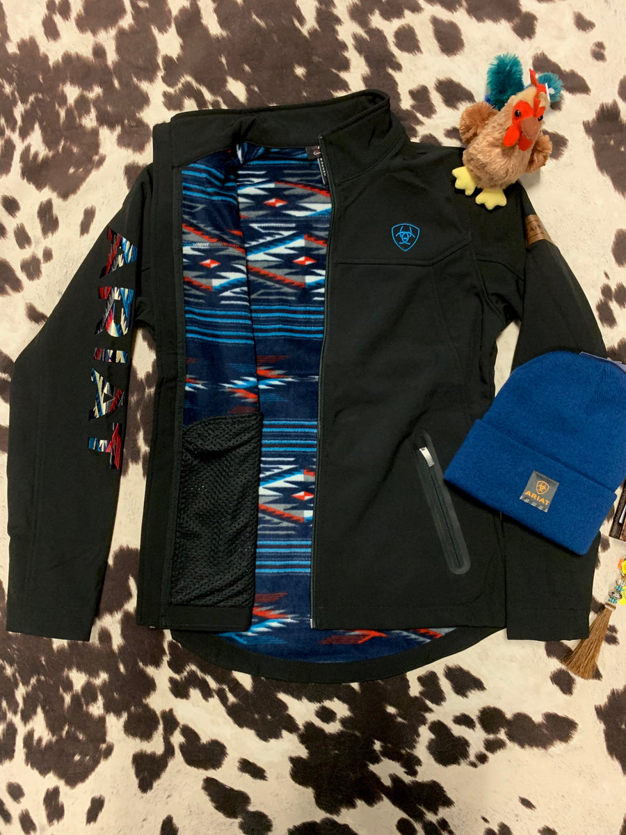 Ariat Women Softshell Jacket - Chimayo / New Mexico Navy Print – El ...