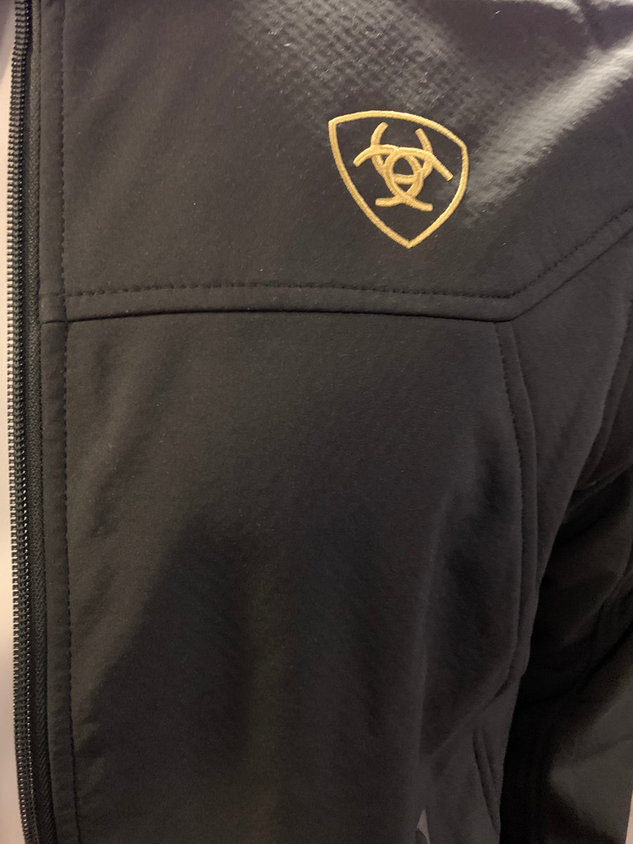 Ariat Men Softshell Jacket - Black / Gold logo ( Dorado) – El Dorado ...